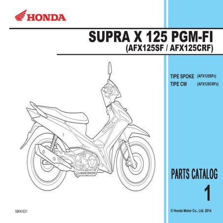 Katalog suku-cadang-honda-supra-x-125-fi-k41 | PDF