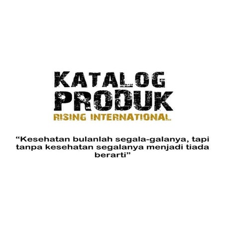 Katalog Produk RISING INTERNATIONAL | PDF