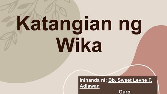 Fil1 aralin 1-katuturan at katangian ng wika | PDF