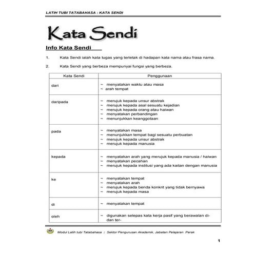 Kata sendi | PDF