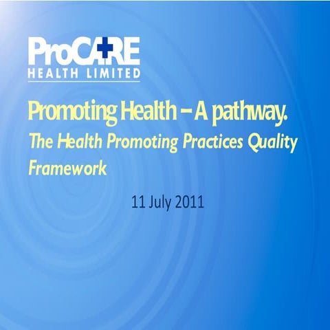 Kate Bukowski Health Promoting Practices Presentation | PPT