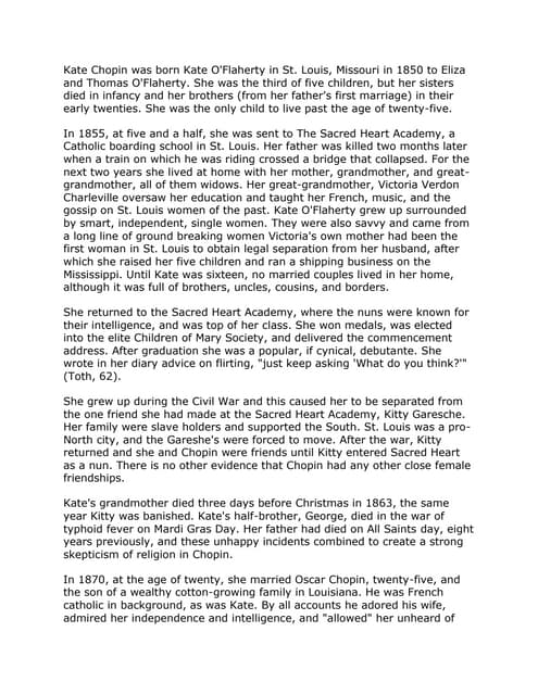 The story of An Hour by Kate Chopin | PPT