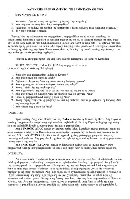 Katekesis sa panalangin | DOC