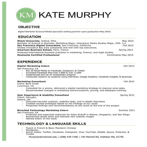 Kate Murphy Resume | PDF