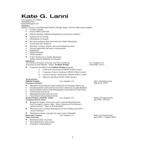 Kates Resume[1] | DOC