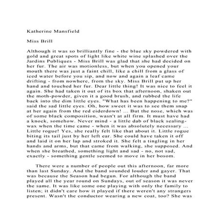 Katherine MansfieldMiss BrillAlthough it was so brilliantl.docx
