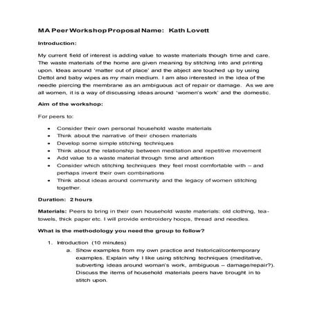 Kath lovett peer workshop proposal | DOCX