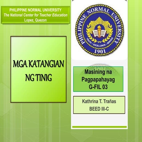 Katangian ng Tinig | PPTX