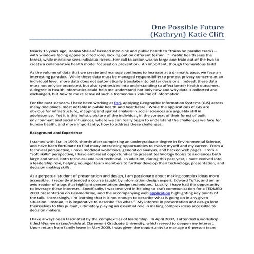 One Possible Future | PDF
