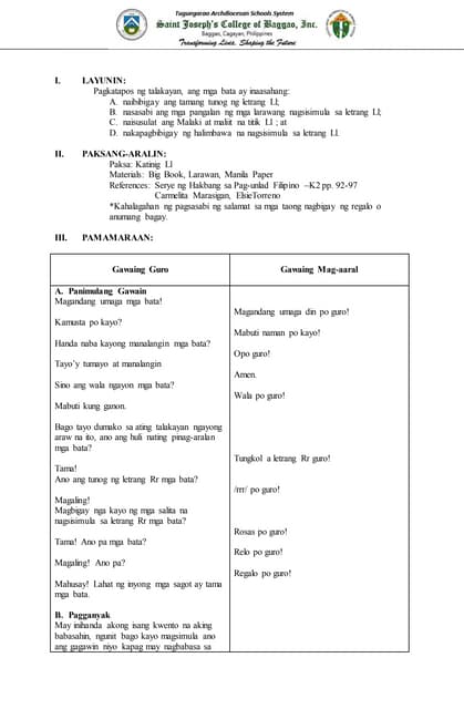 Detailed LESSON PLAN Filipino 3 | DOCX