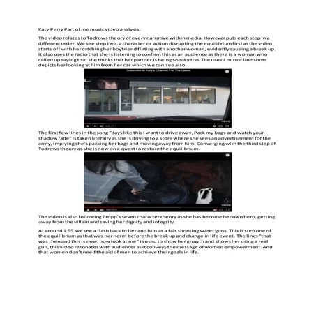 Katy perry part of me music video analysis | DOCX