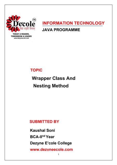 Data types in java | PPTX | Programming Languages | Computing