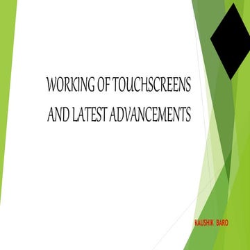 WORKING OF TOUCHSCREENS | PPT