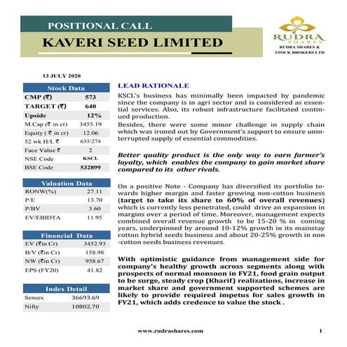 Kaveri seed company ltd | PDF