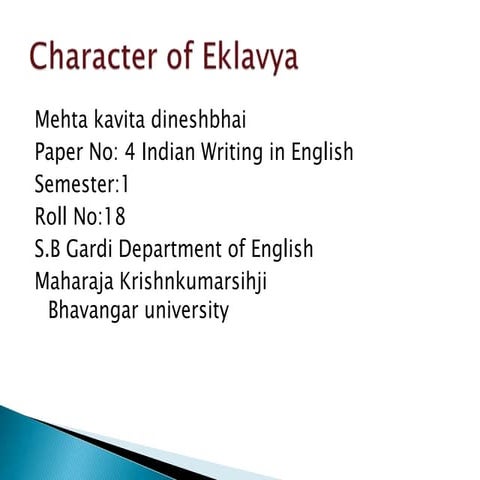 Character of Eklavya | PPTX