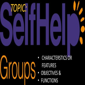 SHG its features, objectives, functions | PPTX