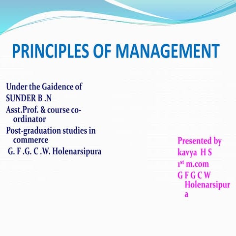 Principles of management | PPTX