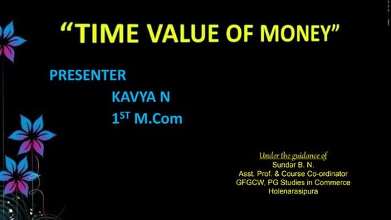 Time value of money ppt. | PPT