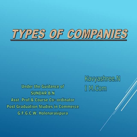 Kinds of companies | PPTX
