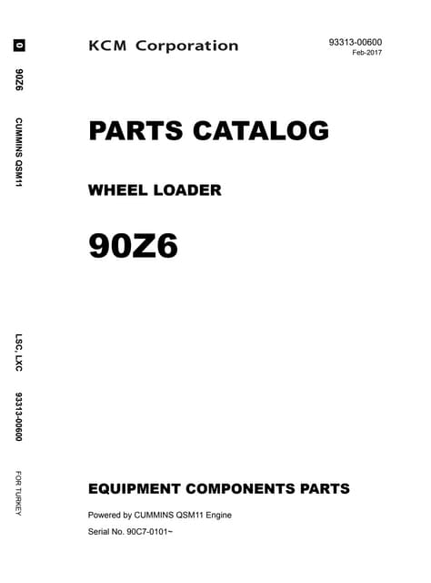 Kawasaki 60 zv 2 wheel loader service repair manual (serial no. 60c3 ...