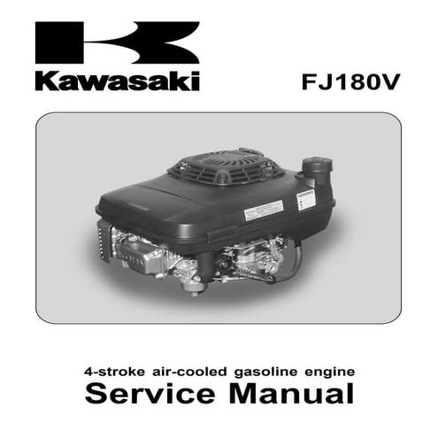 Kawasaki fj180 v 4 stroke air-cooled gasoline engine service repair ...