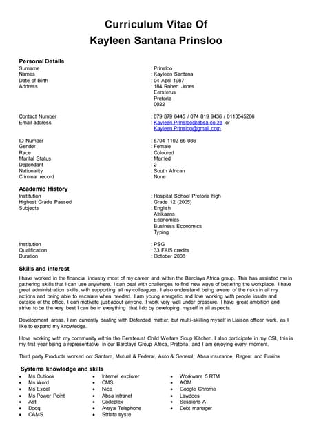 CV UPGRADE MADELA NGOZO October 2016 | PDF | Motor Insurance | Insurance