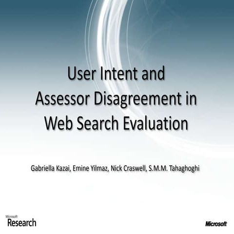 Kazai cikm2013-intent | PPT