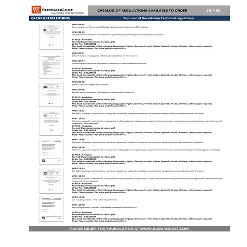Kazakhstan construction rules 193 | PDF