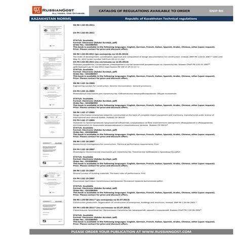 Kazakhstan regulatory codes 124 | PDF