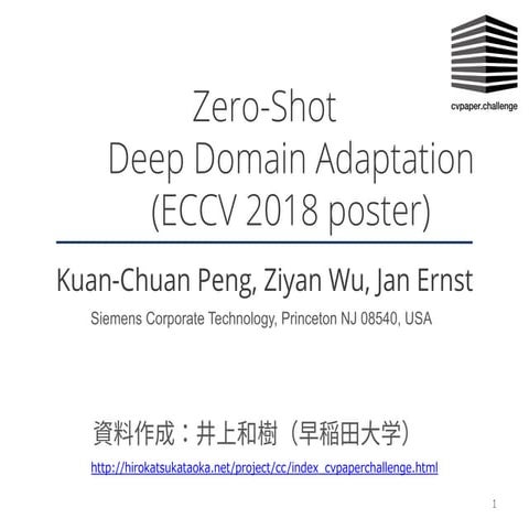 【eccv 2018】zero Shot Deep Domain Adaptation Ppt 