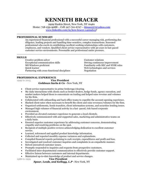 Kenneth Bracer profile | DOCX