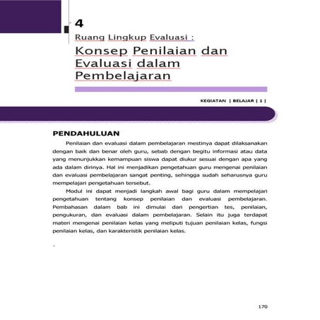 Konsep penilaian dan Evaluasi dalam Pembelajaran | PDF