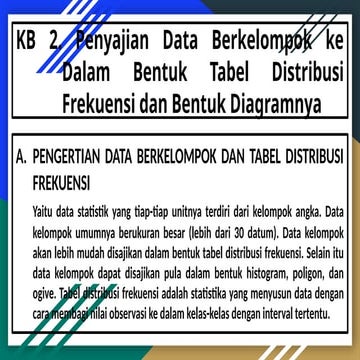 KB 2. Penyajian Data Berkelompok ke Dalam Bentuk Tabel Distribusi ...