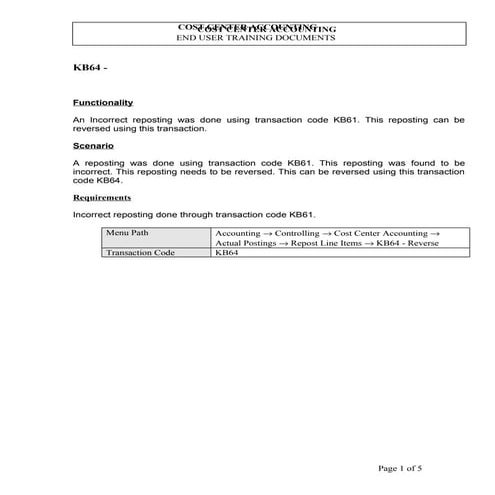 Kp26 Plan Activity Output On Cost Center | DOC