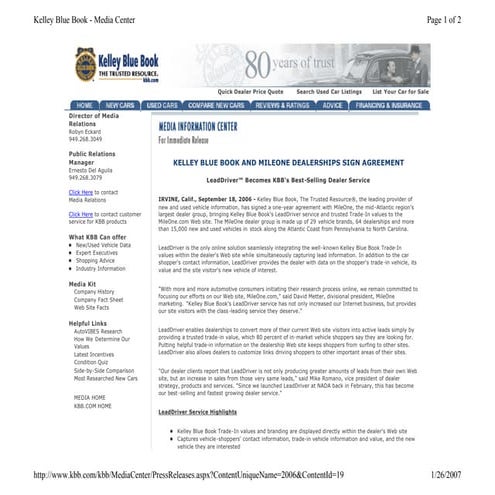 KBB Lead Driver Press Release | PDF