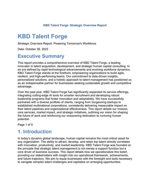 Kbd talent forge
