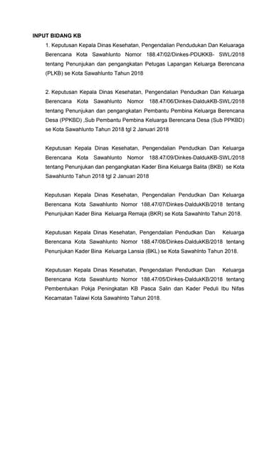 Contoh laporan pelaksanaan kegiatan 10 program pokok pkk | PDF