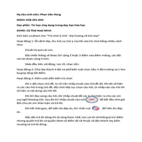 Kbsp trò chơi ô chữ đại cương kim loại | PDF