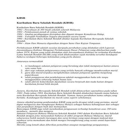 Kurikulum KBSR dan KSSR | PPTX