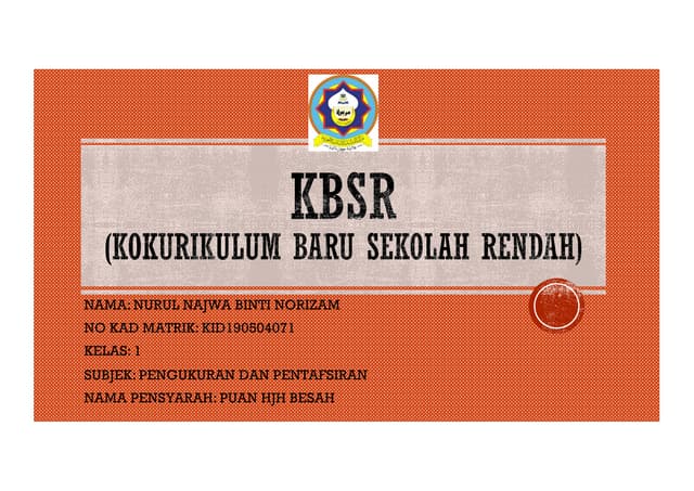 Kurikulum KBSR dan KSSR | PPTX