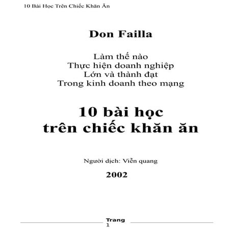 Kcc.net.vn 10 bai hoc tren chiec khan an | PDF