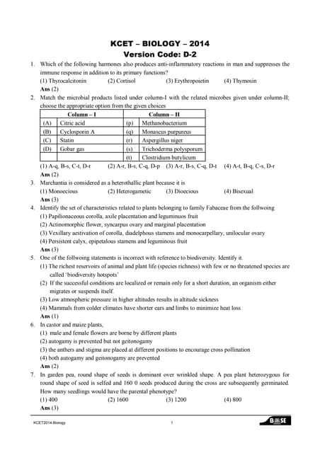 Class 12 Cbse Biology Sample Paper Model 2 | PDF