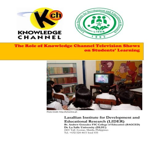 The Role of Knowledge Channel Shows on Students’ Learning | PDF