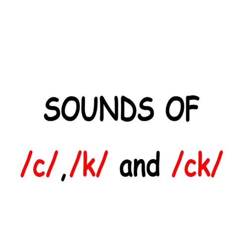 Sounds of /c/,/k/ and /ck/ | DOCX