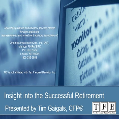 Tax Favored Benefits CE Presentation | PPT