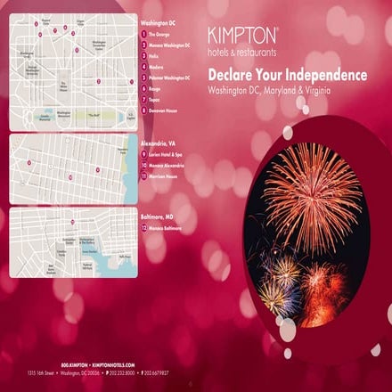 Kimpton Hotels Mid-Atlantic Region Brochure | PDF