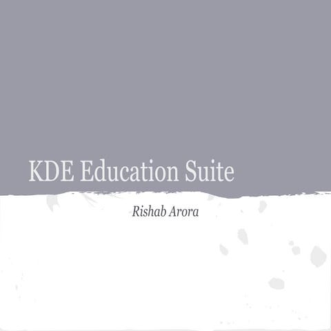 KDE Edu Intro | PPT