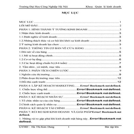 kế hoạch kinh doanh về cặp túi sách balo | DOC