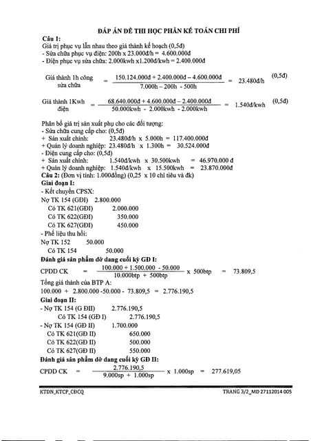 Trắc nghiệm kế toán quản trị (50 câu) | DOCX