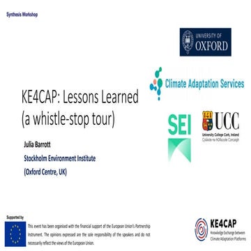 A whistle-stop tour of lessons learned through KE4CAP | PPT